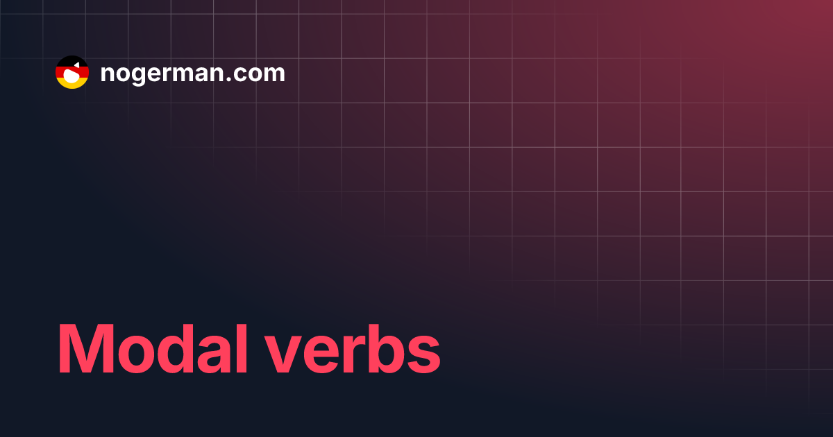 Modal verbs | nogerman.com